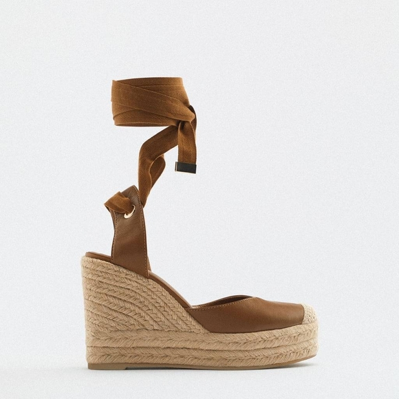 Zara | Shoes | Zara Lace Up Wedge Sandals | Poshmark